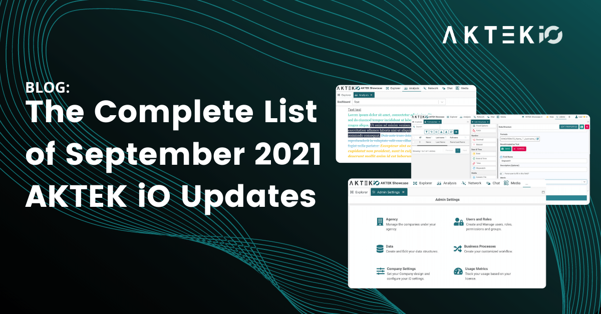The Complete List of September 2021 AKTEK iO Updates